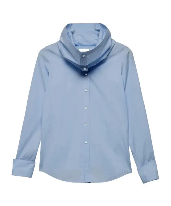 7 For All Mankind High-neck Long-sleeve Shirt