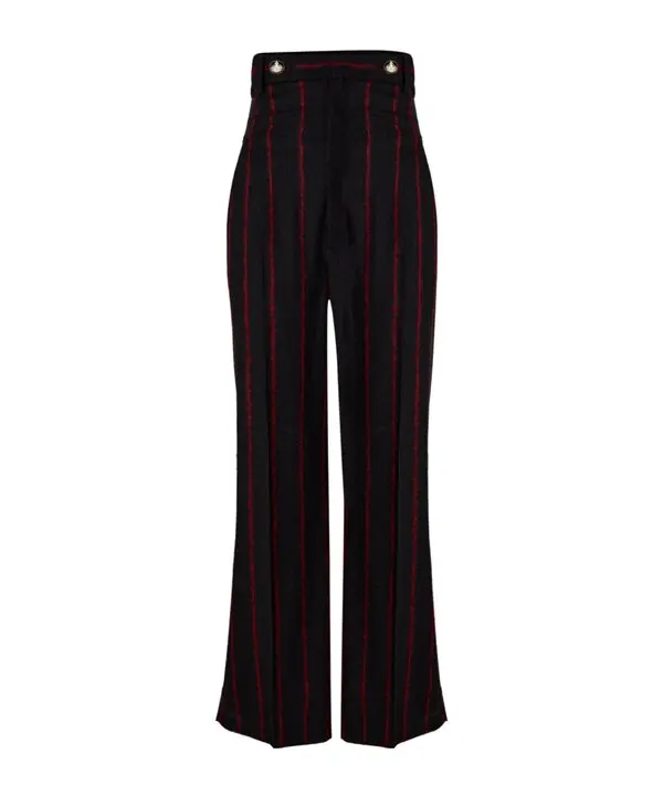VIVIENNE WESTWOOD High-waisted Vertical Stripe Wide-leg Trousers