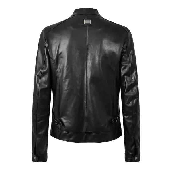 Dolce & Gabbana Stand-collar Moto Leather Jacket