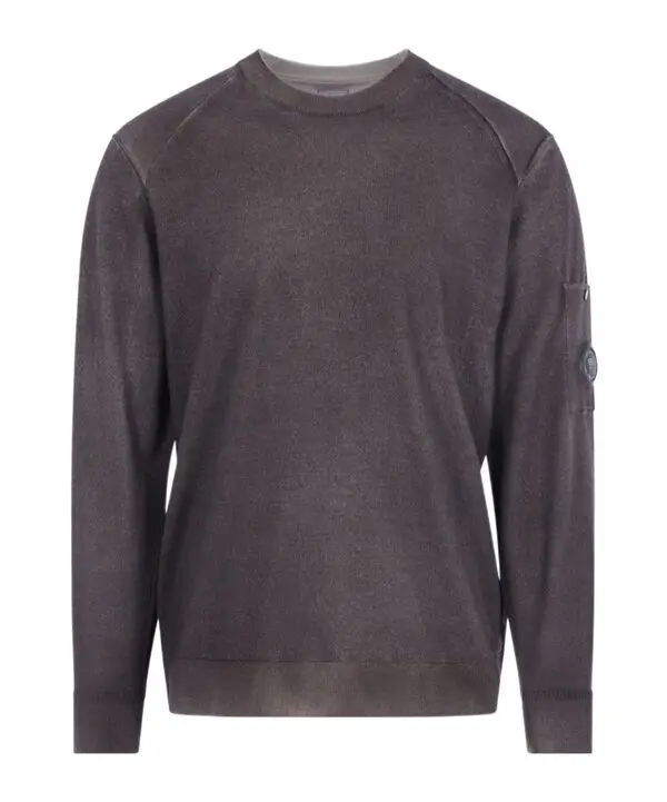 C.P. COMPANY Lens Detail Crewneck Jumper - Black