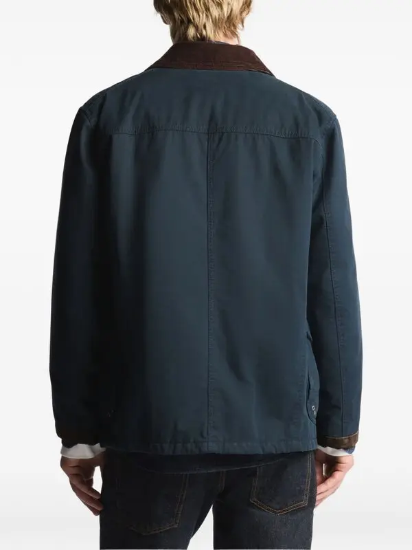 FAY 4 Ganci Coat With Corduroy Collar - Blue
