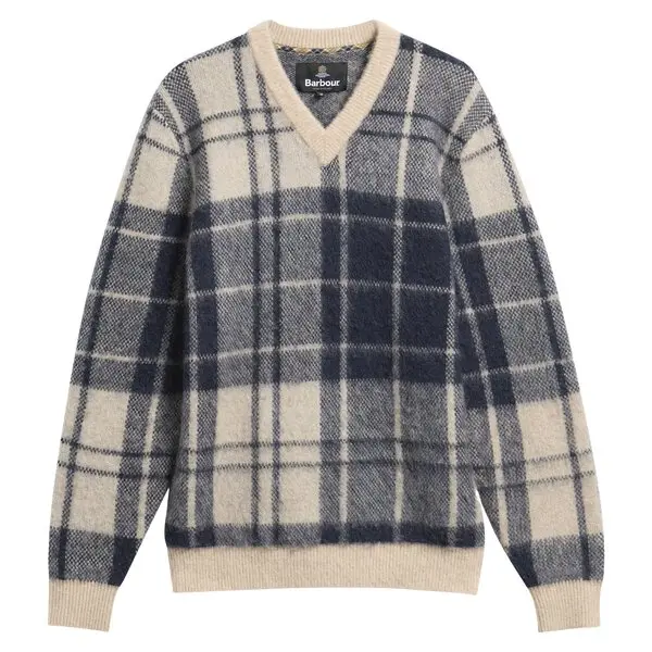 Barbour Plaid V-neck Sweater