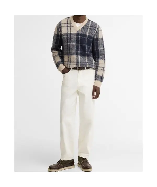 Barbour Plaid V-neck Sweater