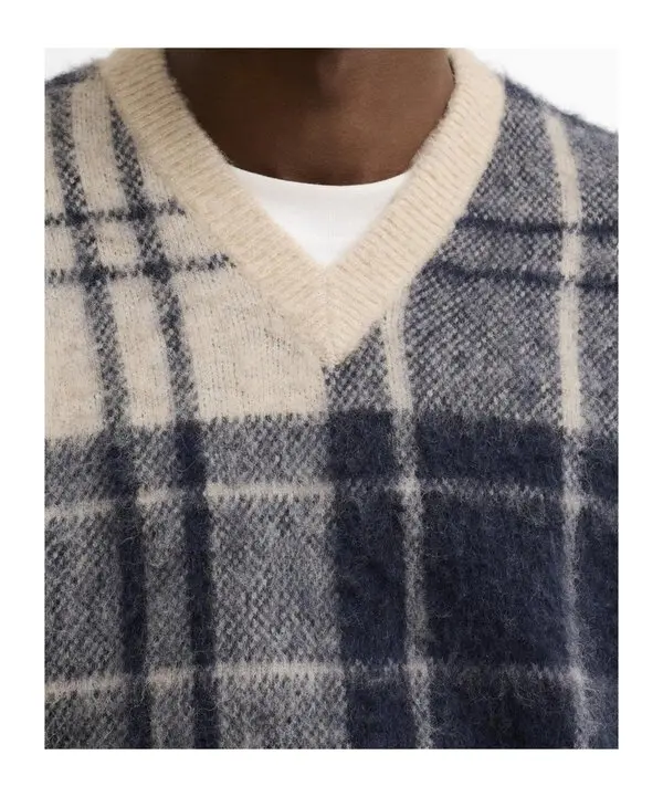 Barbour Plaid V-neck Sweater