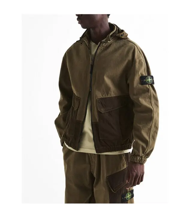 Stone Island Colorblocked Hooded Jacket
