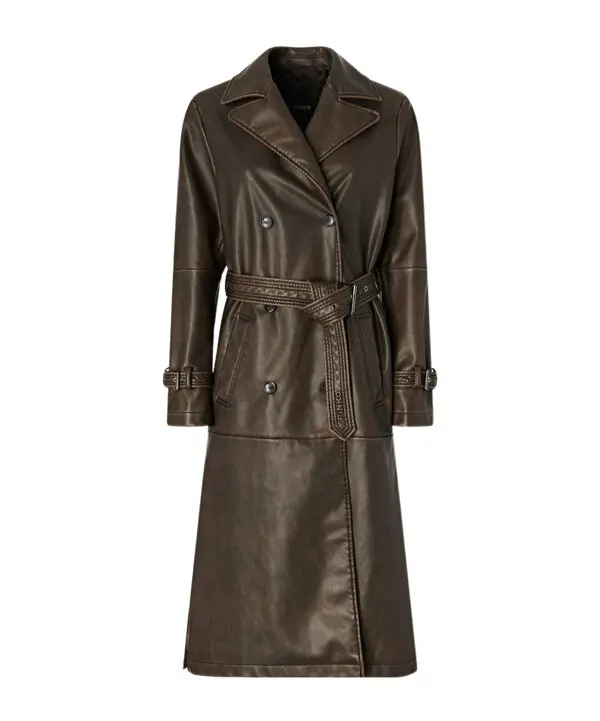 Pinko Long Double-breasted Belted Coat