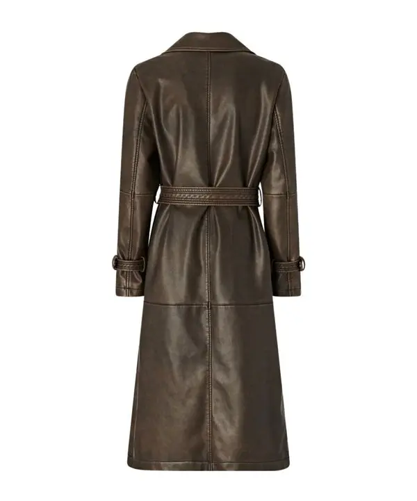 Pinko Long Double-breasted Belted Coat