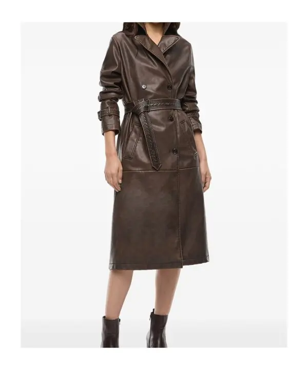 Pinko Long Double-breasted Belted Coat