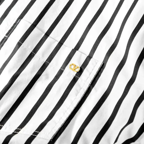 Valentino Garavani Vertical Stripe Shirtdress With Bow Detail