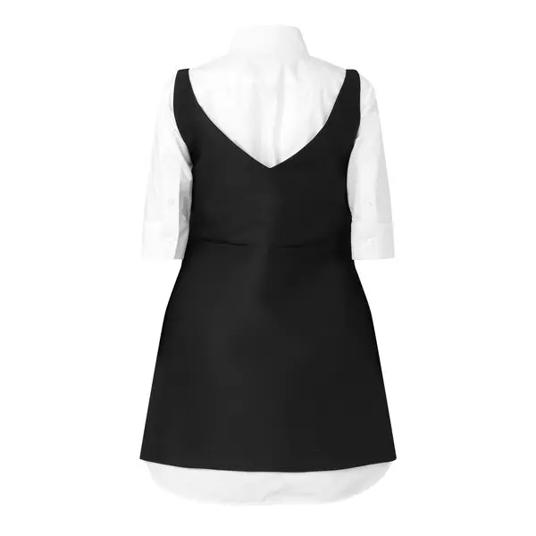 Balenciaga Layered Shirt, Pinafore Dress, And Mini Skirt Set - Black