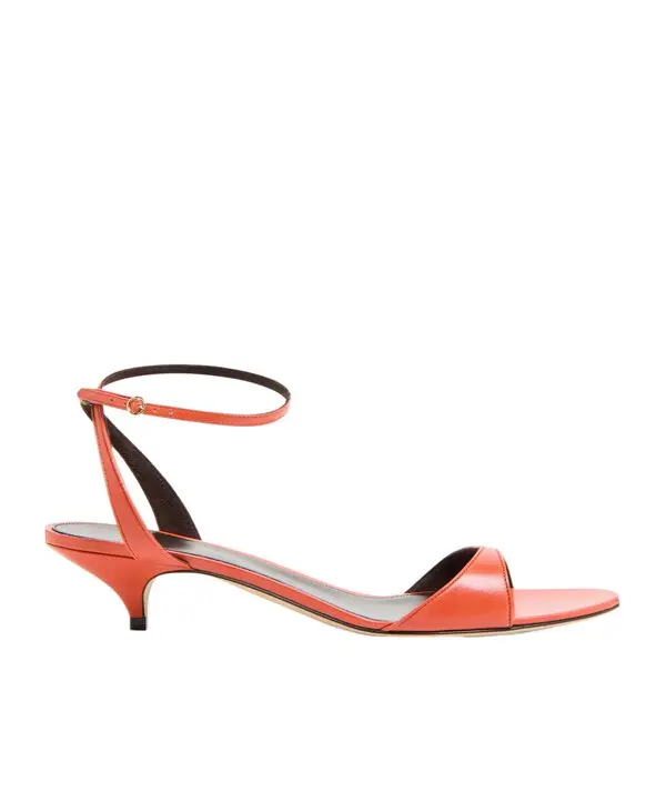 THE ROW Low Heel Sandals With Ankle Strap - Orange