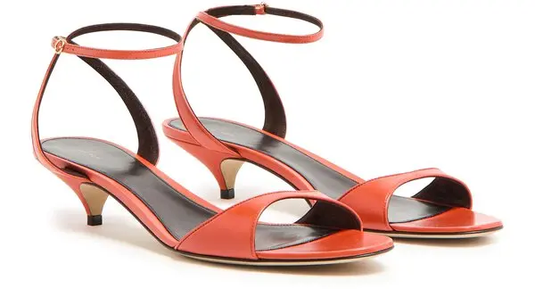 THE ROW Low Heel Sandals With Ankle Strap - Orange