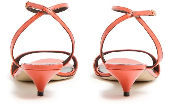 THE ROW Low Heel Sandals With Ankle Strap - Orange