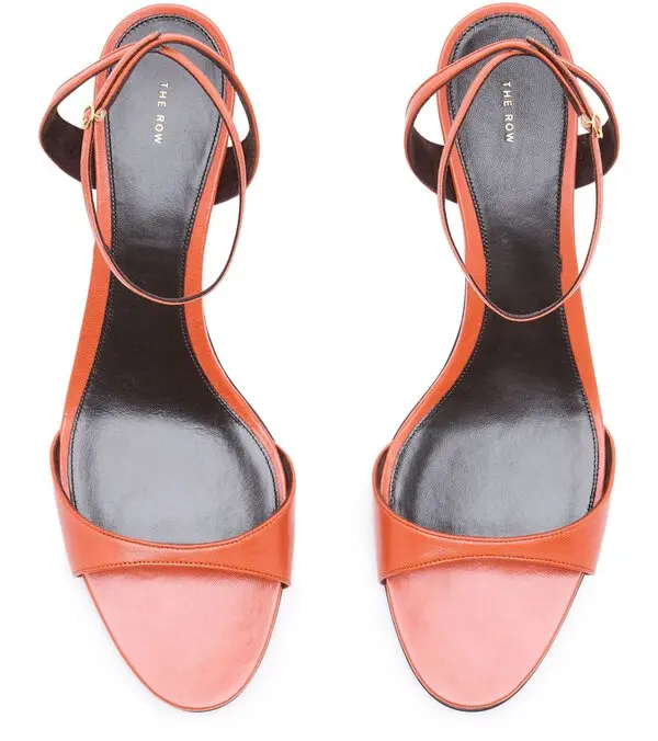 THE ROW Low Heel Sandals With Ankle Strap - Orange