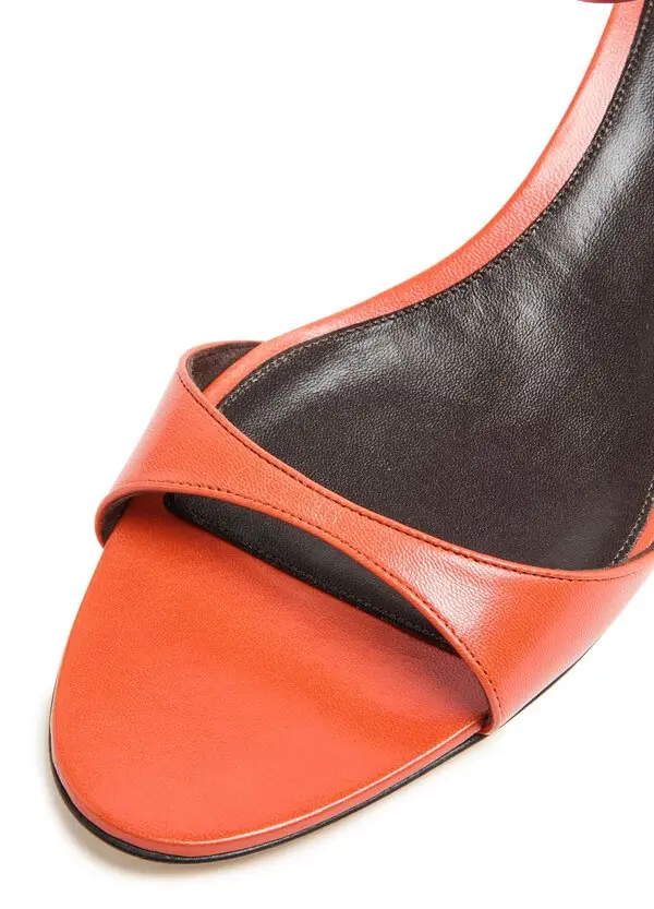 THE ROW Low Heel Sandals With Ankle Strap - Orange
