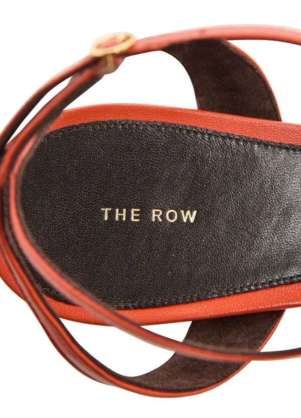 THE ROW Low Heel Sandals With Ankle Strap - Orange