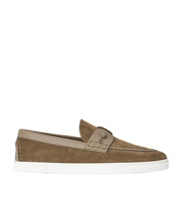 CHRISTIAN LOUBOUTIN Suede Buckle Slip-on Loafers