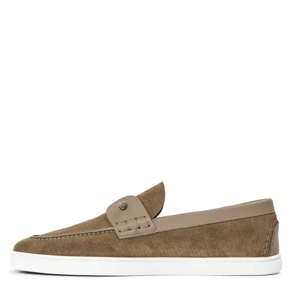 CHRISTIAN LOUBOUTIN Suede Buckle Slip-on Loafers