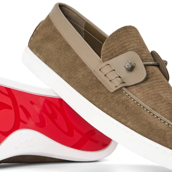 CHRISTIAN LOUBOUTIN Suede Buckle Slip-on Loafers