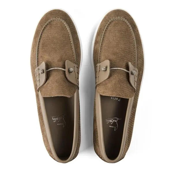 CHRISTIAN LOUBOUTIN Suede Buckle Slip-on Loafers