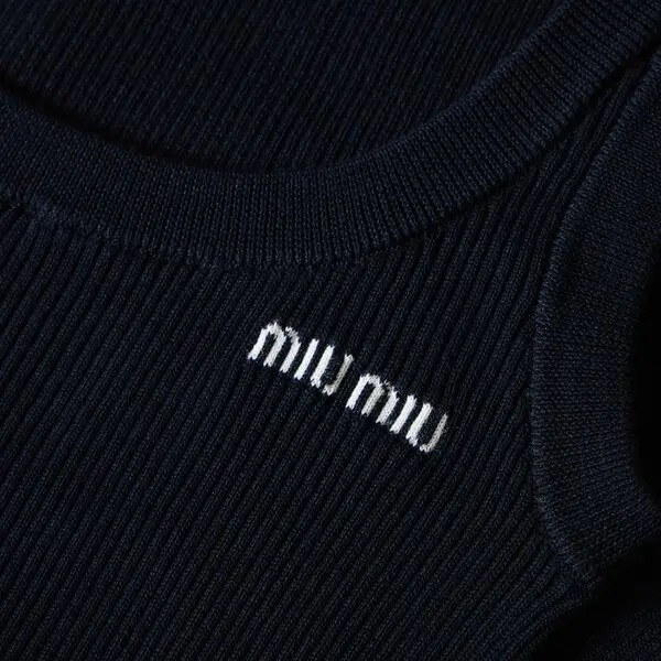 Miu Miu Square-neck Ribbed Knit Tank Top