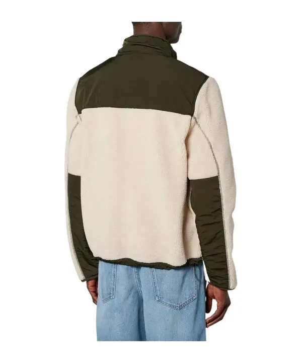 AMI Paris Color-block Stand Collar Fleece Jacket