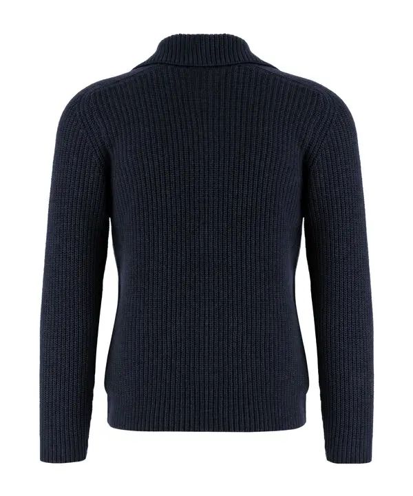 Tagliatore Ribbed-knit Zip-up Sweater
