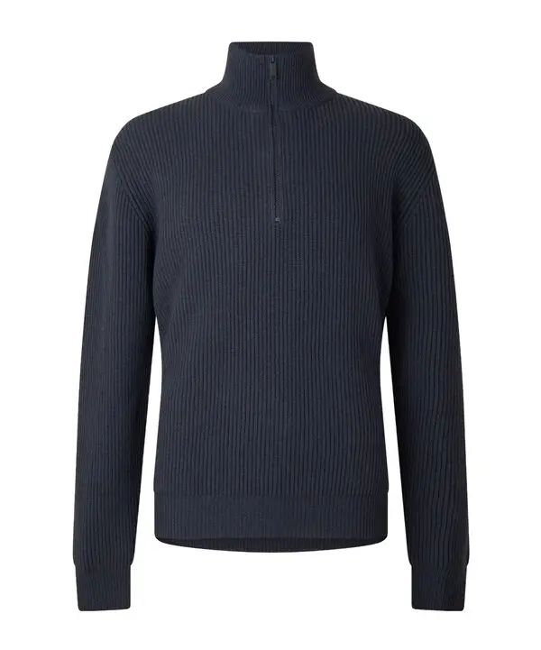 Canada Goose Mock Neck Half-zip Ribbed Knit Sweater