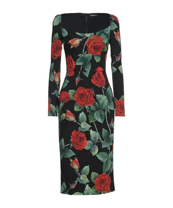 Dolce & Gabbana Printed Long Sleeve Dress