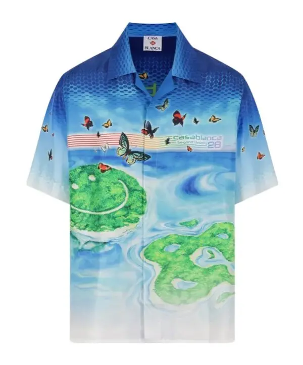 Casablanca Printed Relaxed-fit Shirt - Blue