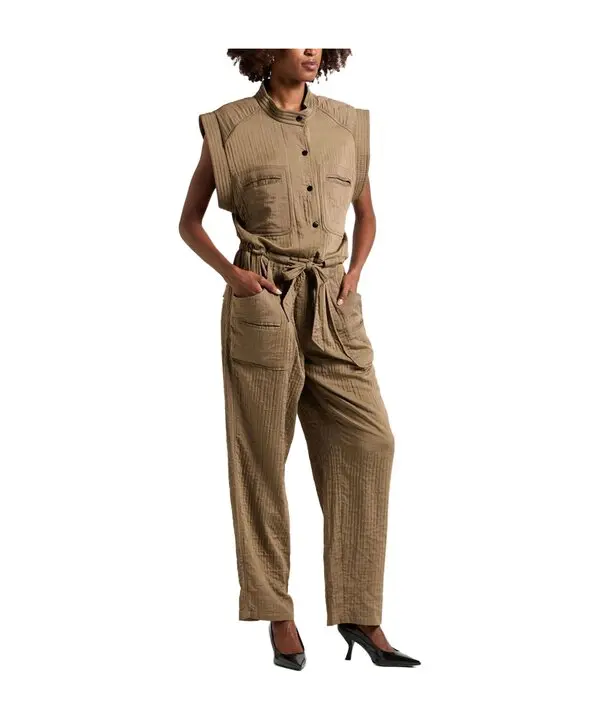 Isabel Marant Étoile Short Sleeve Mandarin Collar Jumpsuit With Belt
