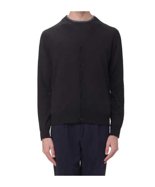 PAOLO PECORA Long-sleeve Cardigan With Ribbed Details