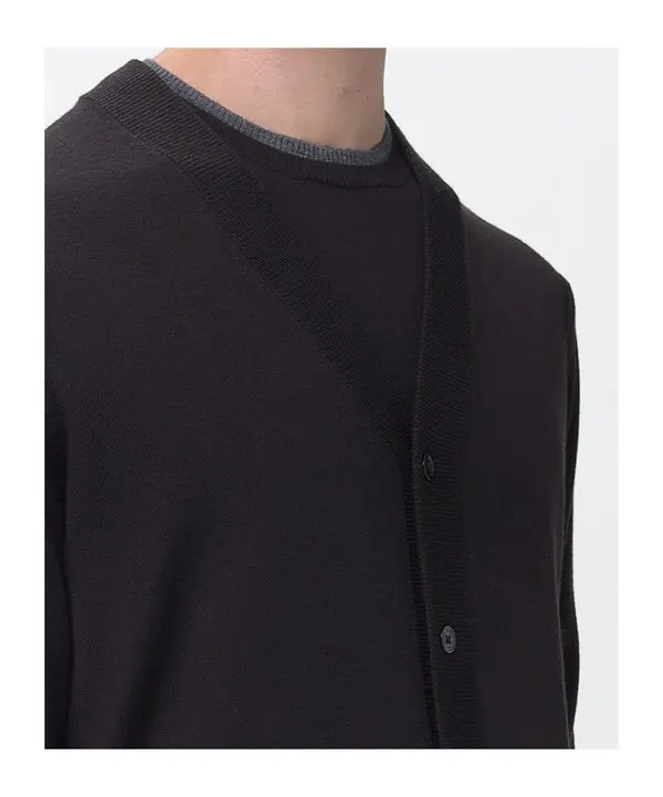 PAOLO PECORA Long-sleeve Cardigan With Ribbed Details