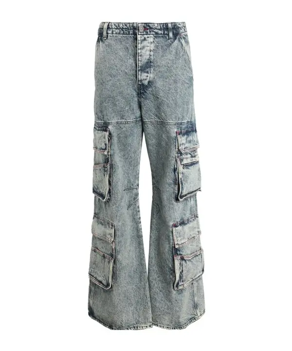 DIESEL® Medium Wash Denim Cargo Pants