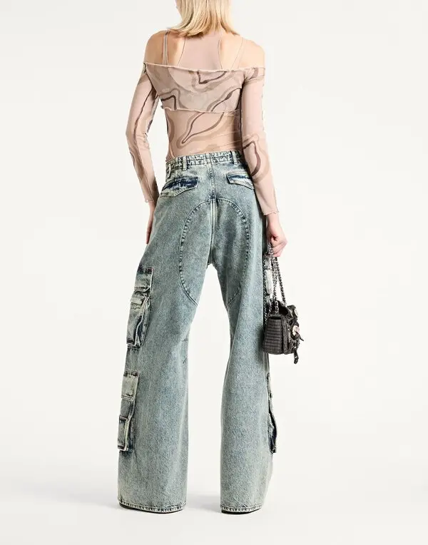DIESEL® Medium Wash Denim Cargo Pants