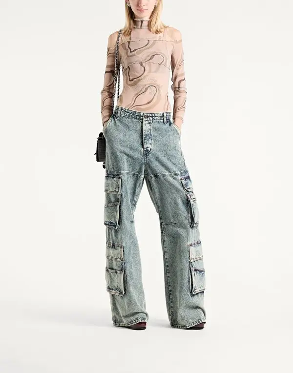 DIESEL® Medium Wash Denim Cargo Pants
