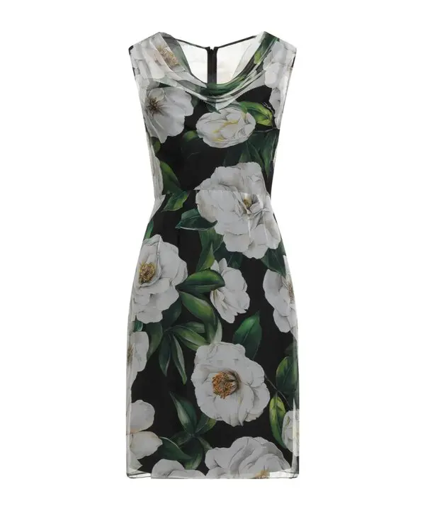 Dolce & Gabbana Sleeveless Floral Print Chiffon Dress