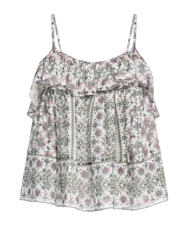 Isabel Marant Étoile Sleeveless Floral Print Ruffled Top