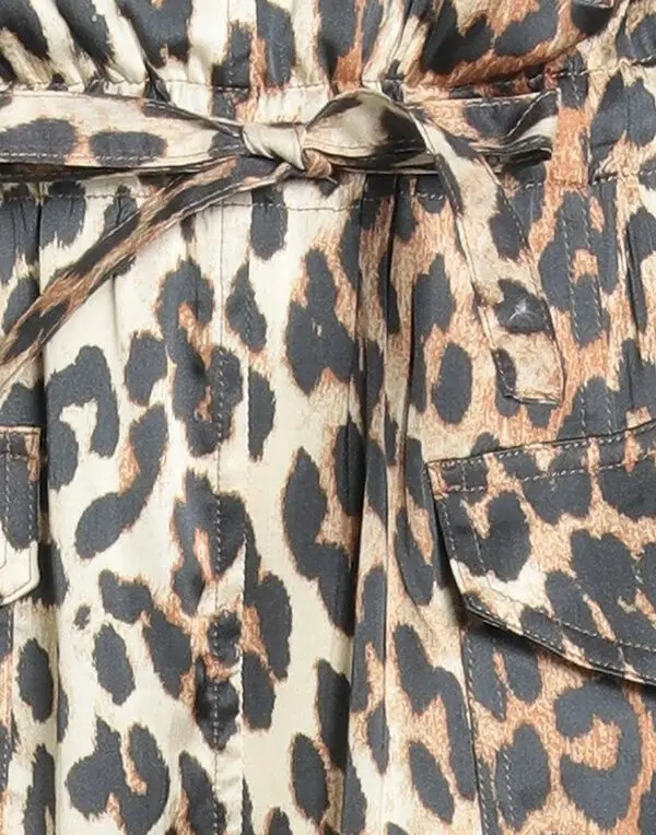 GANNI Leopard Print Cargo Trousers - Black