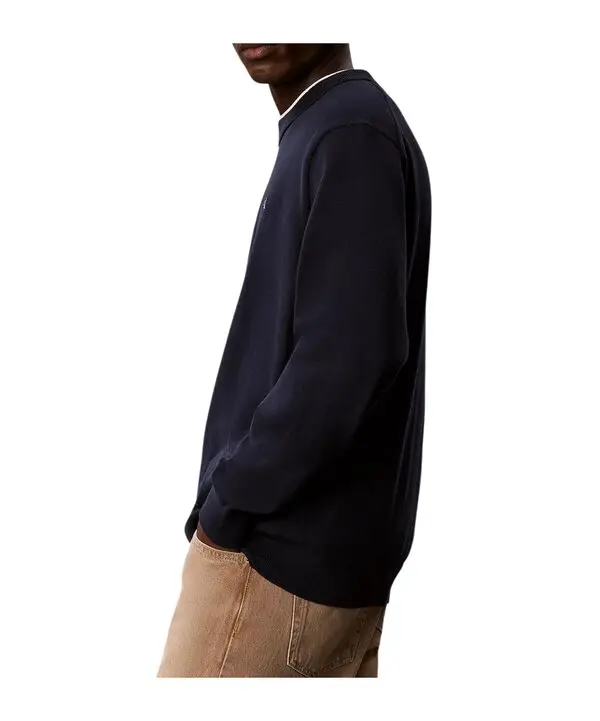 Calvin Klein Classic Cotton Monogram Crewneck Jumper - Dark Blue