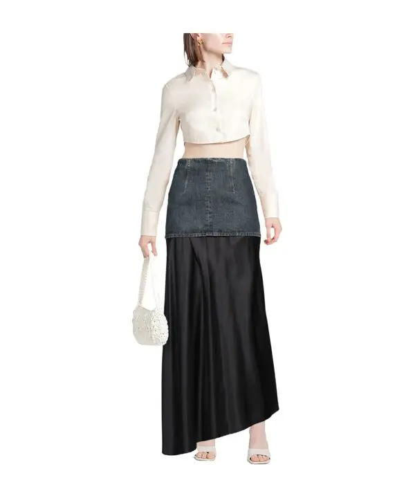 MAISON MARGIELA Two-tone Spliced A-line Maxi Skirt