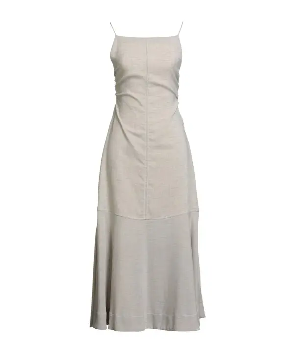 GANNI Sleeveless Open Back Crepe Dress