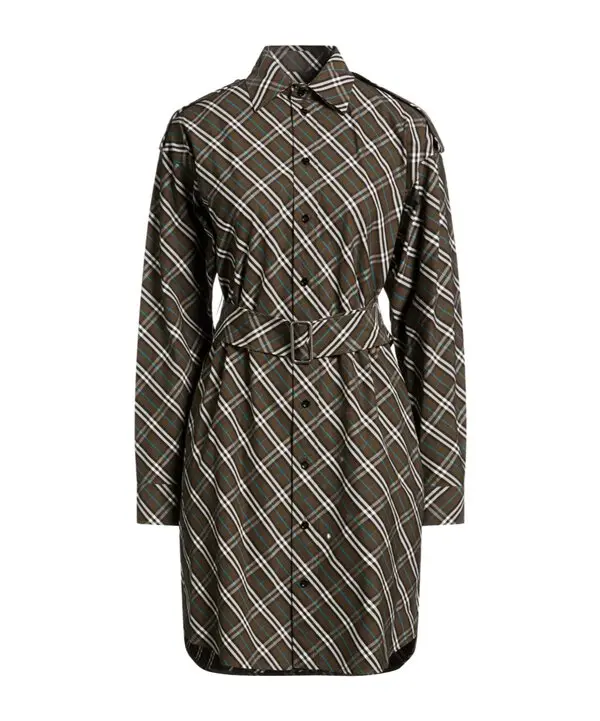 Burberry Checked Long Sleeve Shirt Dress