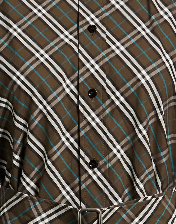 Burberry Checked Long Sleeve Shirt Dress