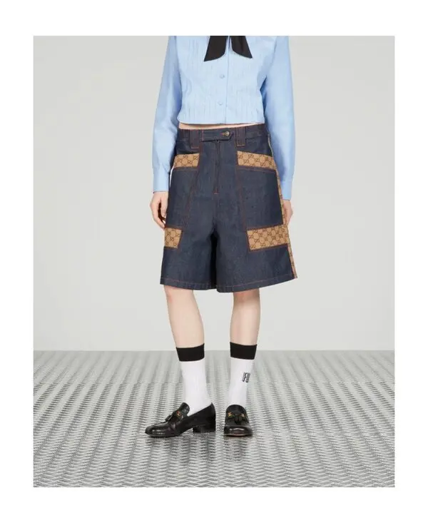 Gucci High-waist Denim Bermuda Shorts