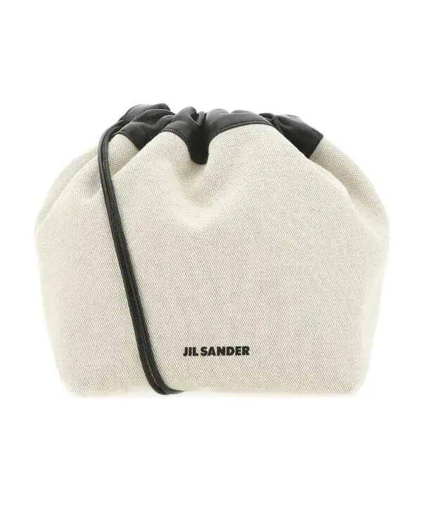 JIL SANDER Logo Printed Drawstring Bucket Bag