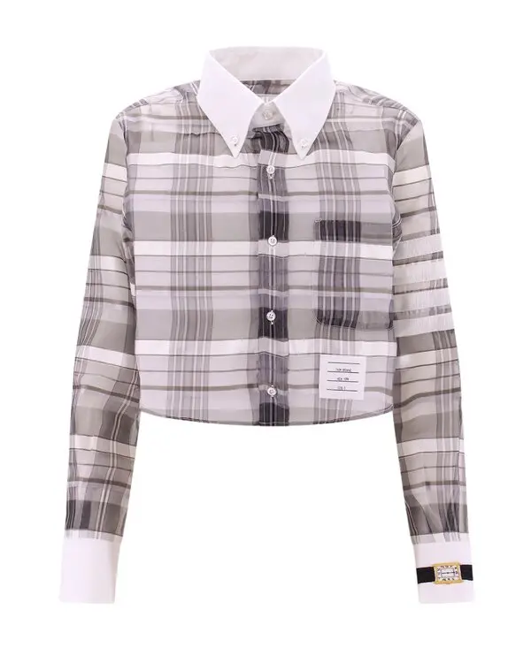 Thom Browne Checked Cropped Shirt