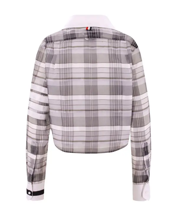 Thom Browne Checked Cropped Shirt