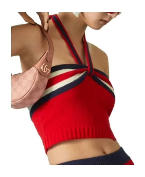 Gucci Halterneck Knitted Cropped Top