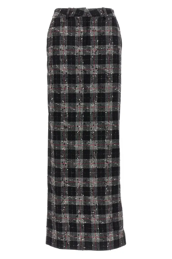 Alessandra Rich Tartan Check Maxi Skirt